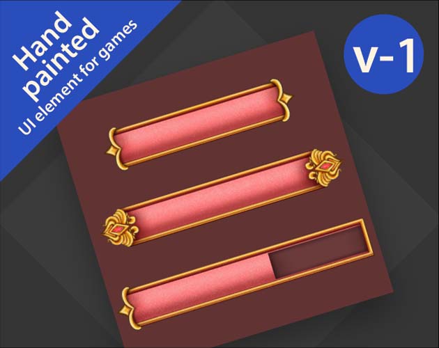 Hand painted game UI elements Version 1 by acmgame
