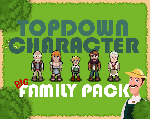 2D Pixel Art Topdown NPC Big Family Pack by Pixxilandartstudio