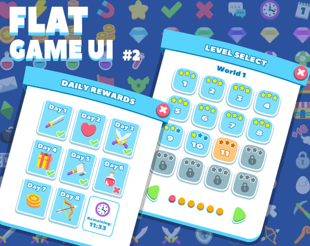 Flat GUI For Mobile Games 2 by Renderman