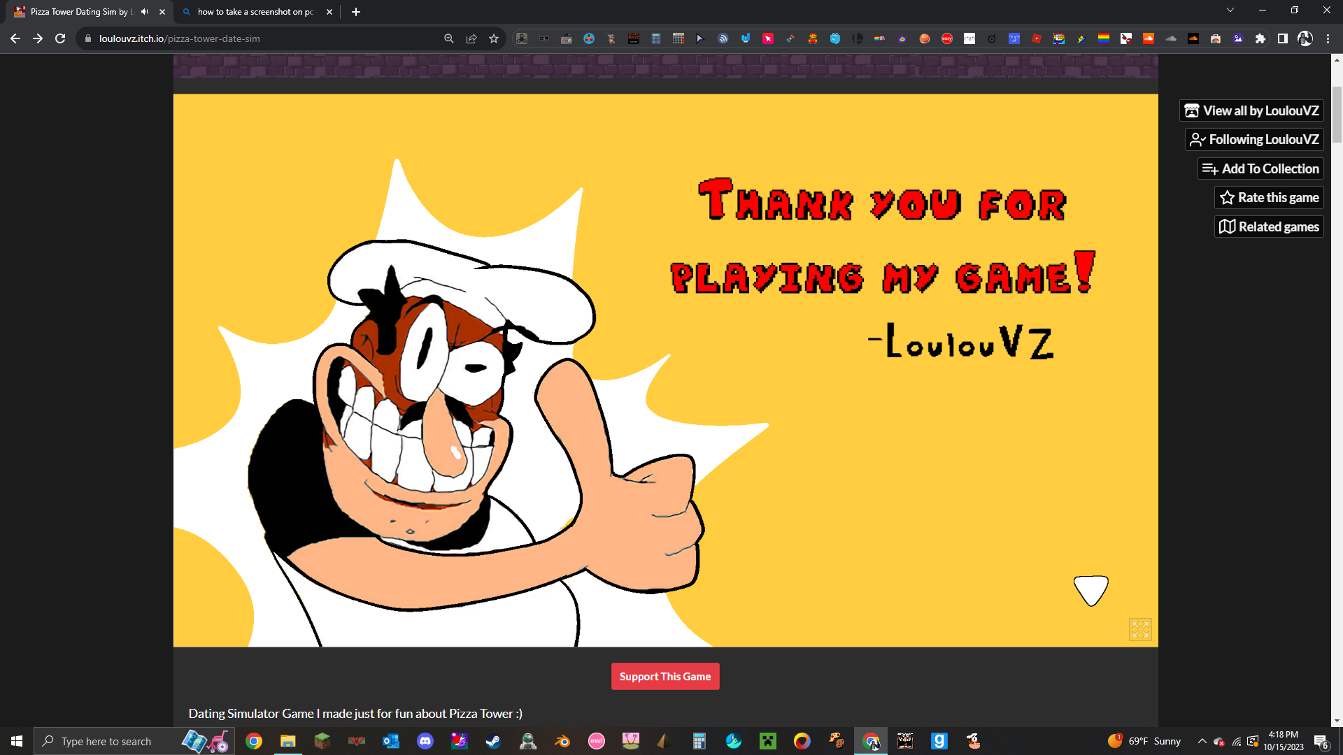 We Are Making A Wholesome Version Of The Pizza Tower Dating Sim - itch.io