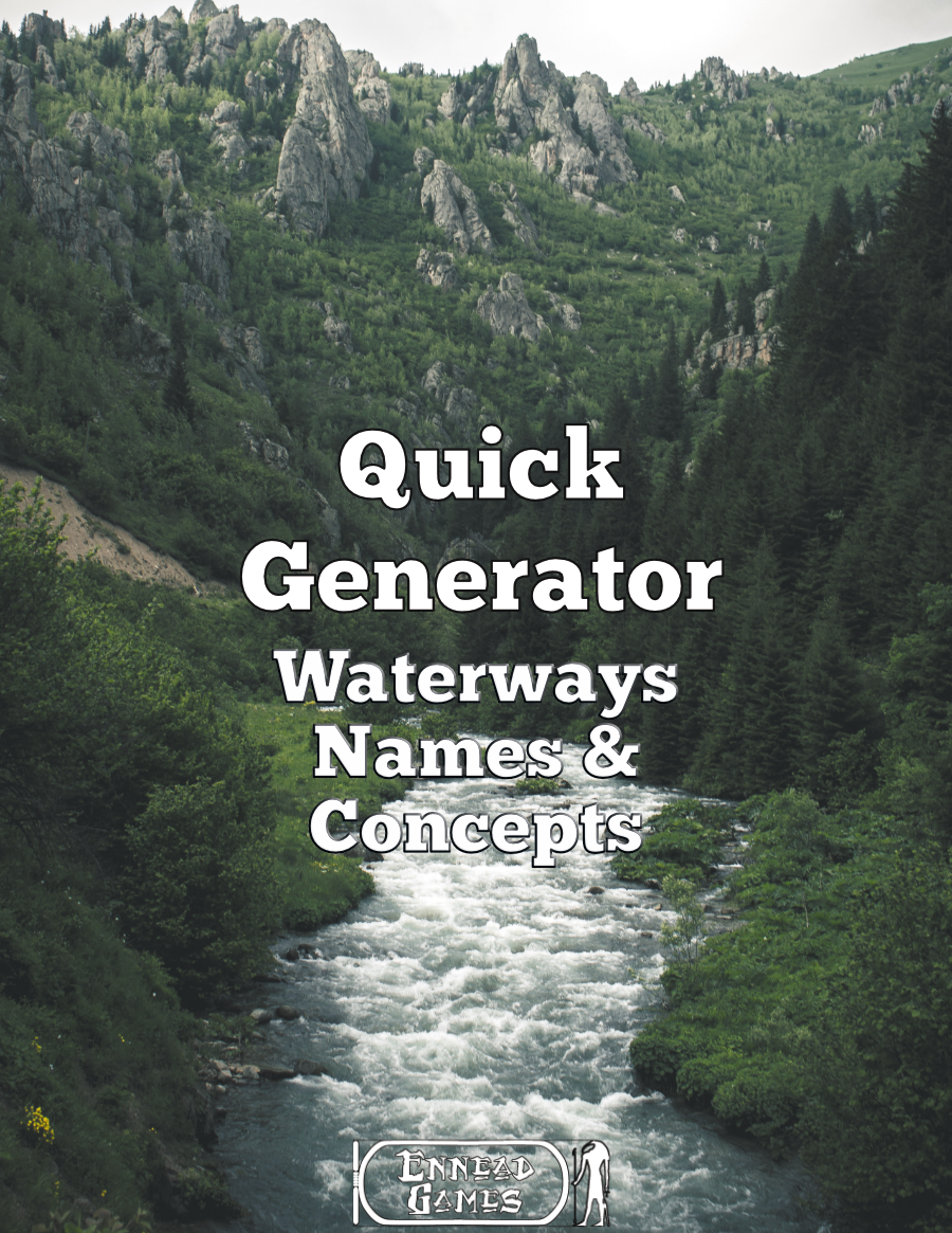 Quick Generator Waterways Names & Concepts by Ennead Games