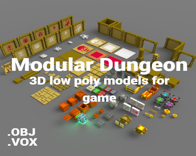 3D low poly Modular Dungeon by Lindou