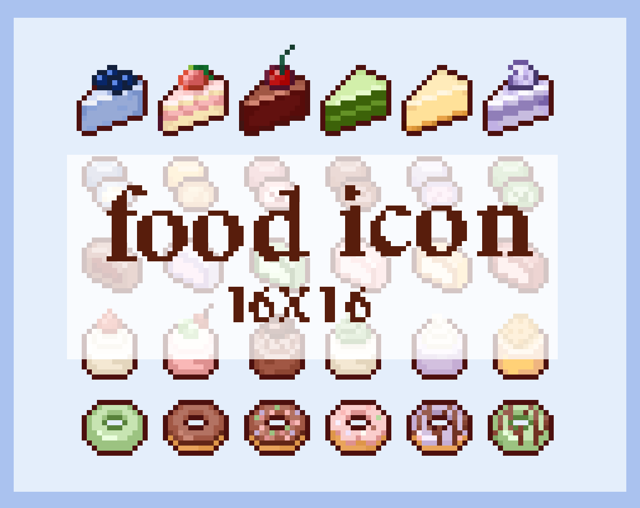 Pixel Food（cakes、icecream） 16x16 by ZeschPix