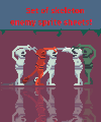 Set of skeleton enemy sprite sheets! With Demo by mr.sheepzim
