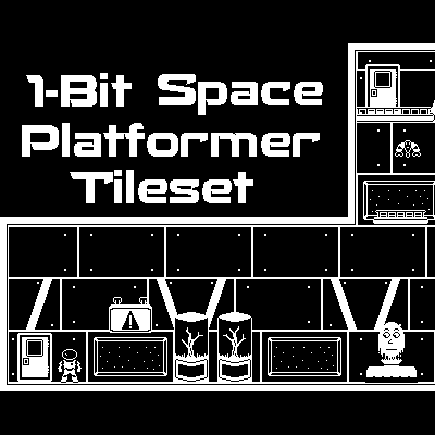 1-Bit Space Platformer Tileset by LycartDomaris