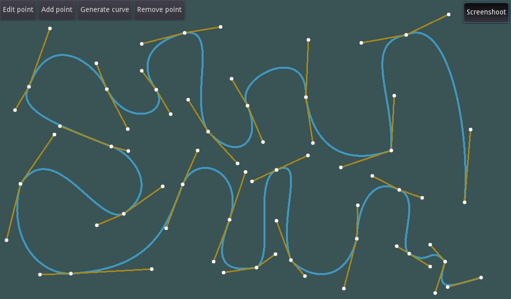 Bazier curve. Godot template by JstnJrg