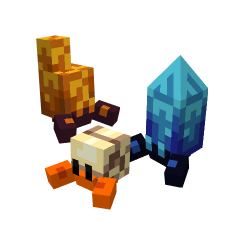 Animated 3D Voxel Hermit Crabs (Blockbench/Minecraft) by sovietshnuckums@gmail.com
