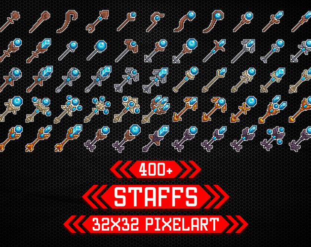 Staff Icons 32x32 Pixelart by ELV Games