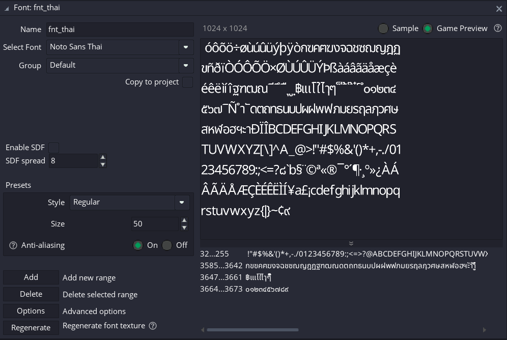 GameMaker Thai Font by slost GameMaker Thai Font by slost