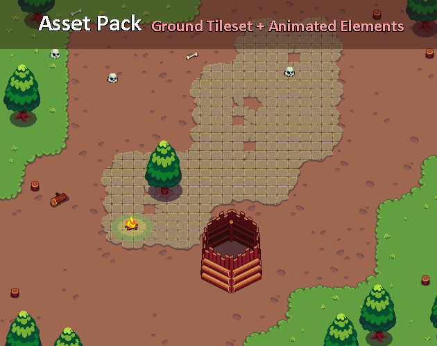 RPG Ground Tileset + Animated Elements (64x64px) by Di3goalmeida