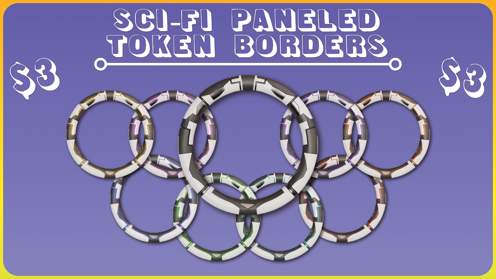 Sci-Fi Paneled Token Rings by Eldritch Dreamscape