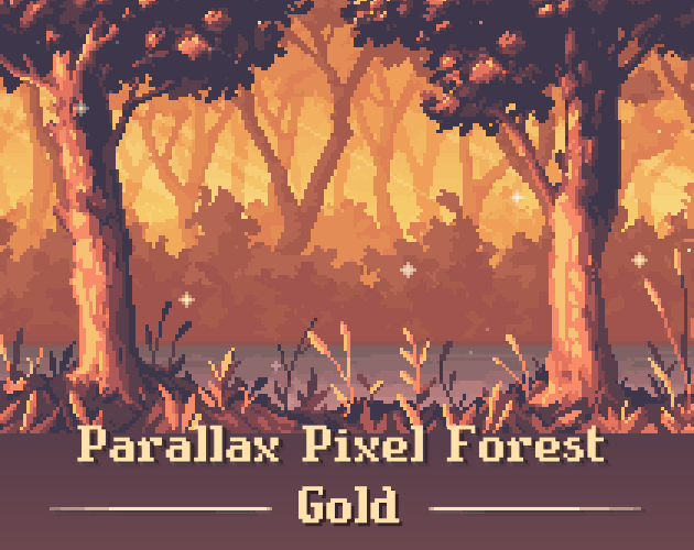 Parallax Pixel Forest background - Gold by Digital Moons