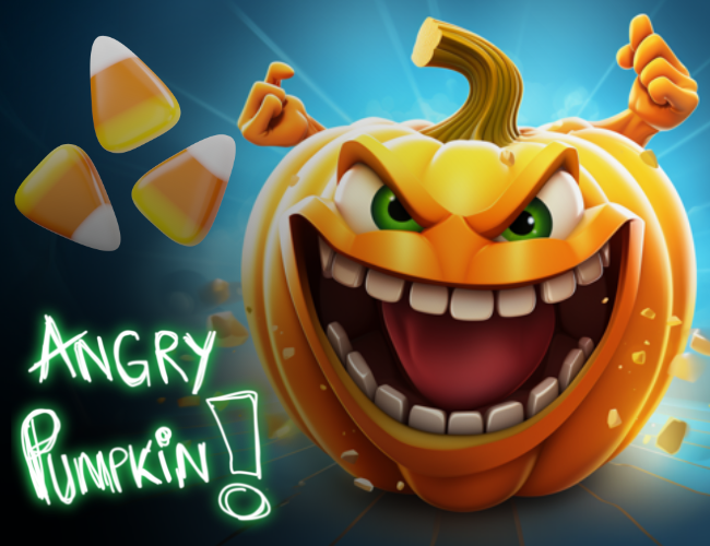 Angry Pumpkin - Halloween Fun by Retro Rich