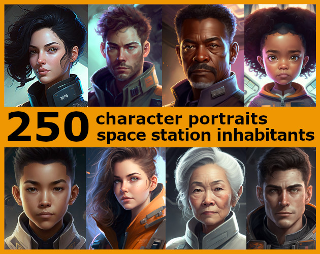 250 Space Station Inhabitants Science Fiction Character Portraits by ...