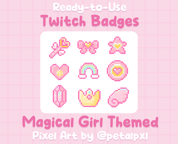 Magical Girl Twitch Badges by Petal