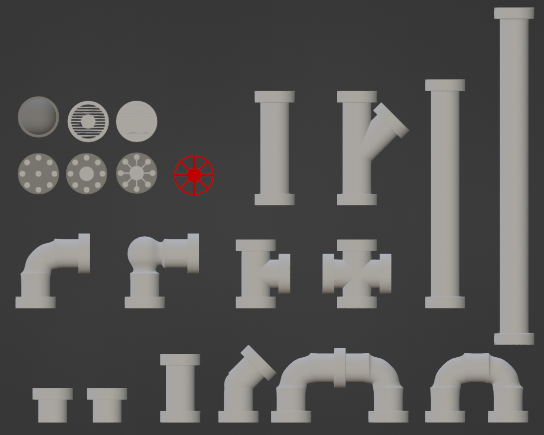 Pipe Pack 1 - 3d model free by Kumagotio