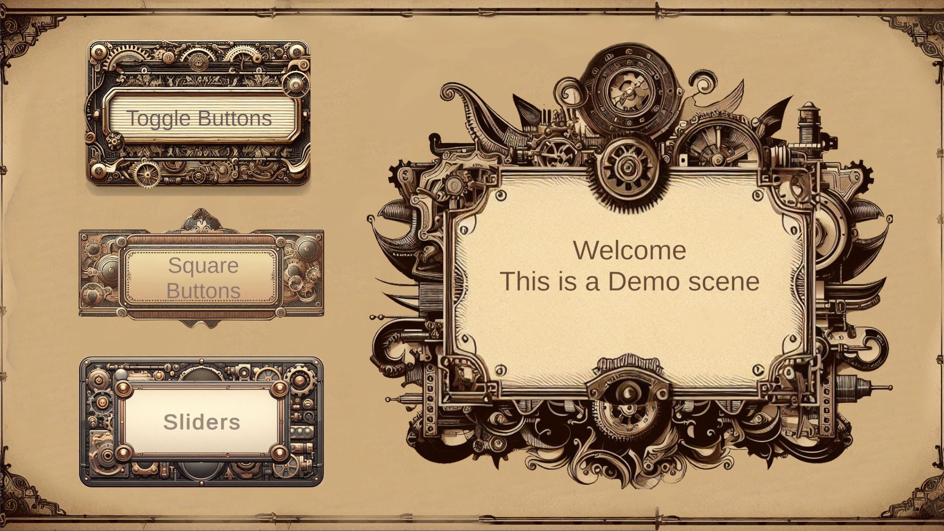 Steampunk UI Halloween Sale - Steampunk UI Buttons by Hamziii