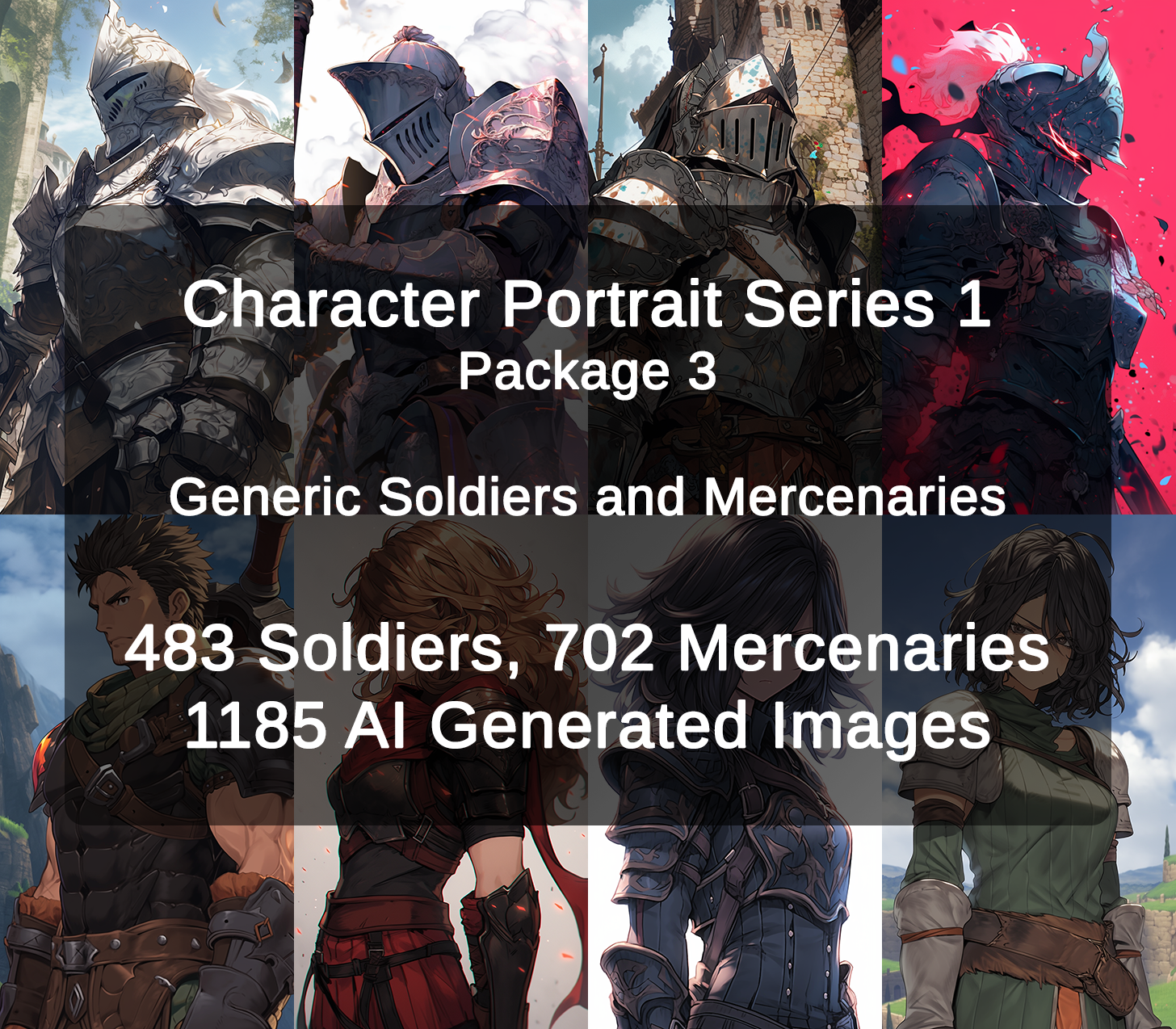 Character Portrait Series 1, Pack 3 - Generic Soldiers and Mercenaries ...