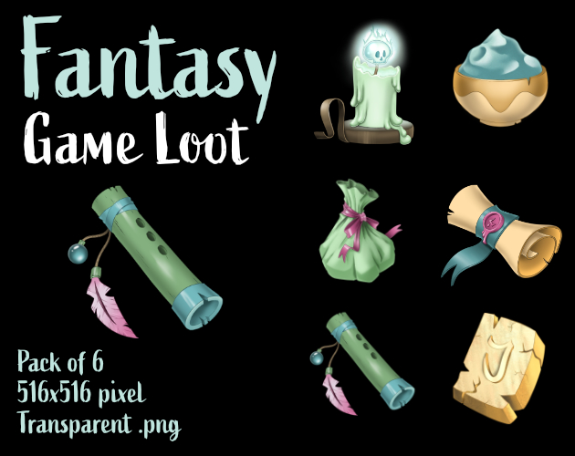 Fantasy Game Items by HoneyLoveCity