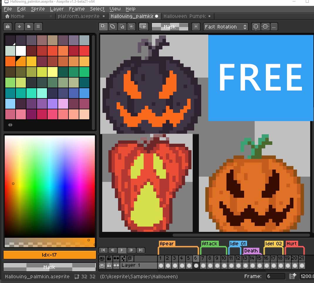 Free Halloween Pumpkin Animation by Graph Script Dev