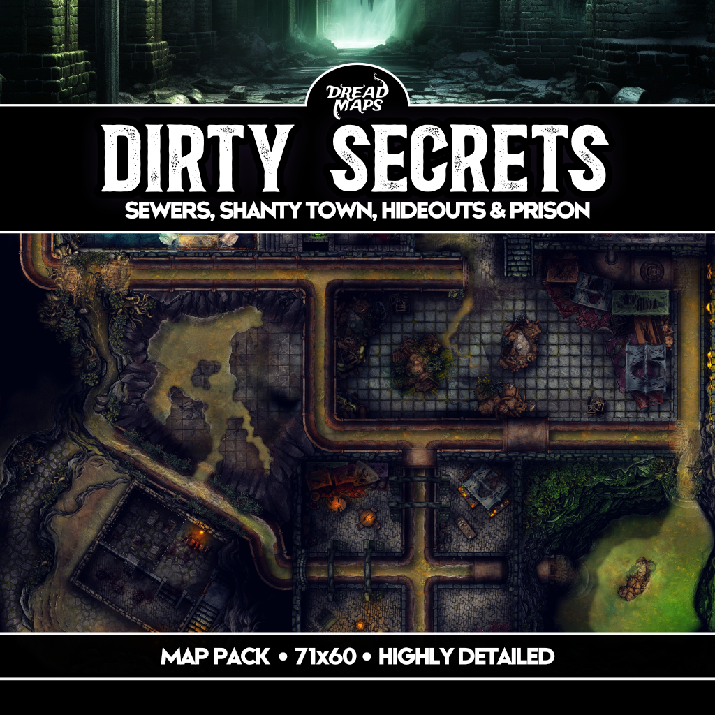 Dirty Secrets TTRPG Battlemap by Dread Maps
