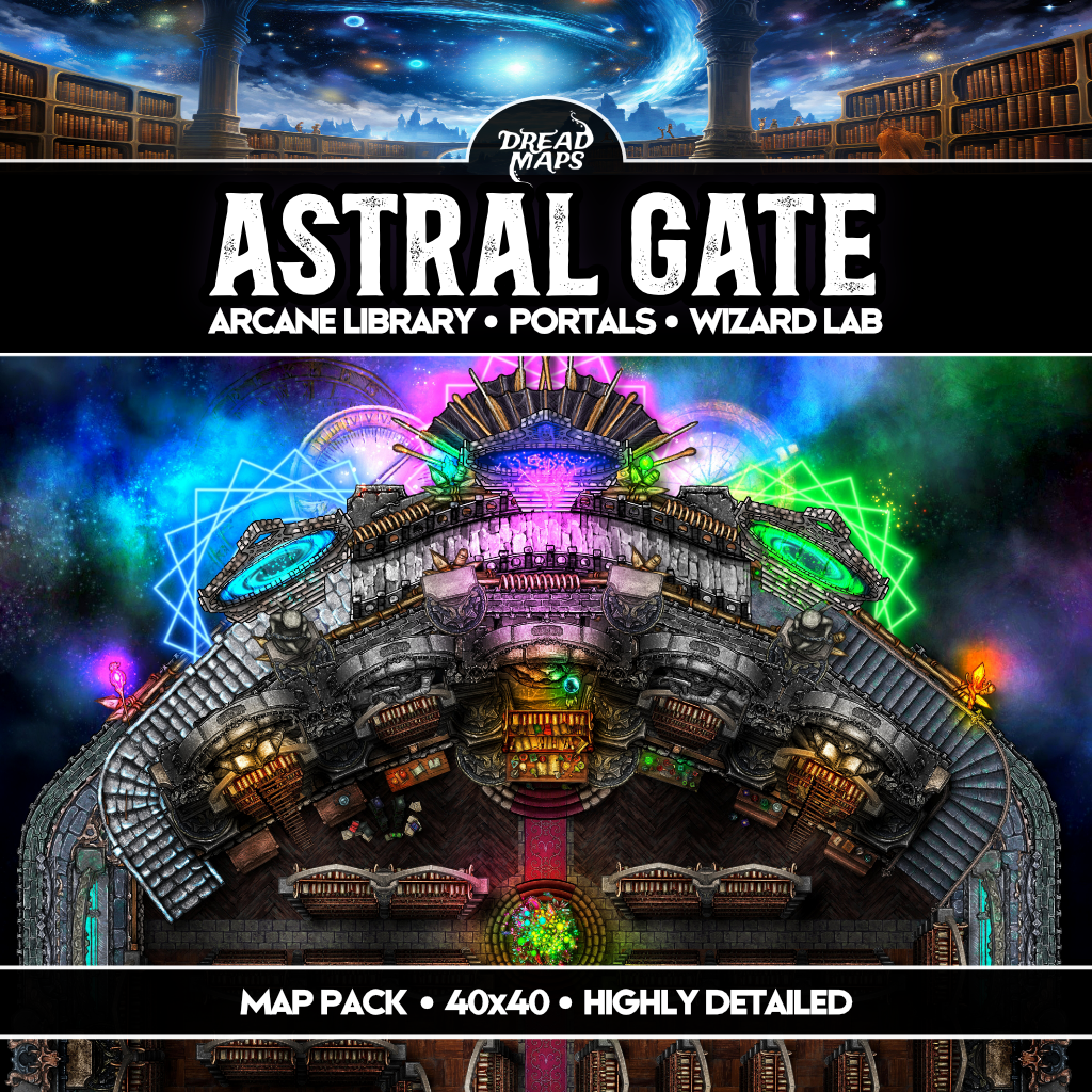Astral Gate TTRPG Battlemap by Dread Maps