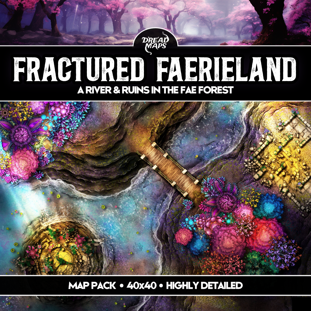 Fractured Faerieland TTRPG Battlemap by Dread Maps