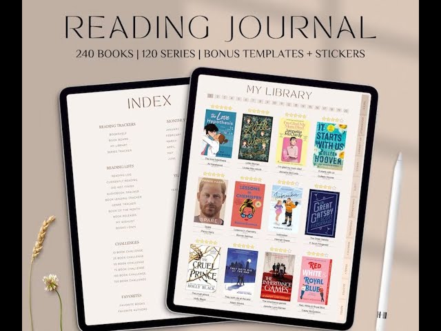 Digital Reading Journal + Stickers by Digital Download