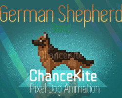 Pixel Dog German Shepherd (SideScrolling) by ChanceKite
