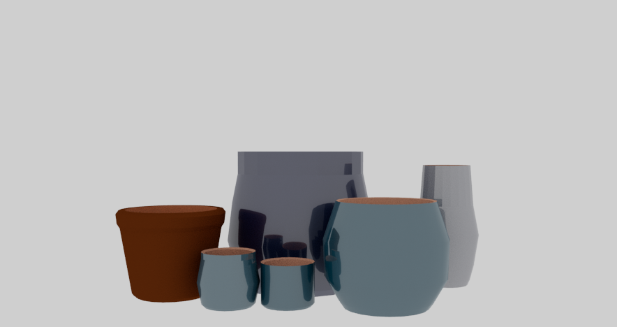 Low Poly Plant pots by aeonis3d