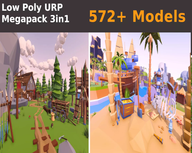Low Poly Megapack 3in1 Unity URP by RG Poly