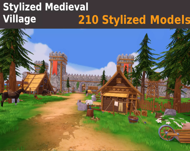 Stylized Medieval Village - Unity URP by RG Poly