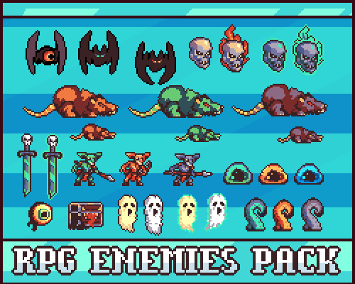 Pixel-art RPG Enemies Pack by koschei