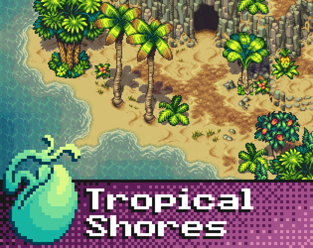 Pixel Art Tileset - Tropical Shores by Seliel the Shaper
