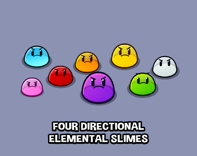 Animated four directional elemental slime enemies by Robert Brooks ...