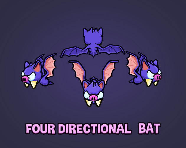 Four directional animated bat sprite by Robert Brooks ...