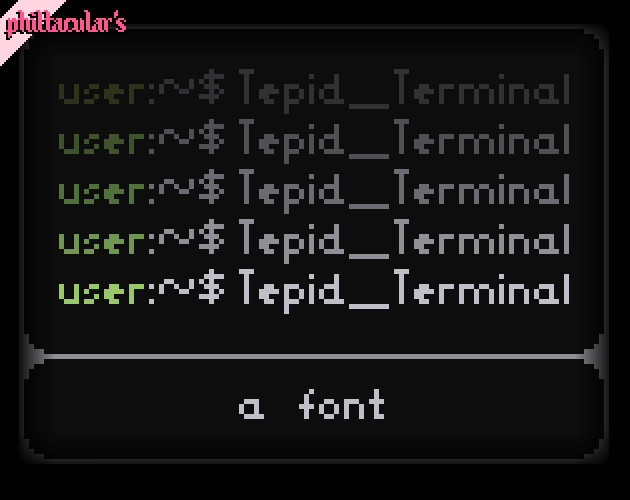 Pixel Art Font - Tepid Terminal by philtacular