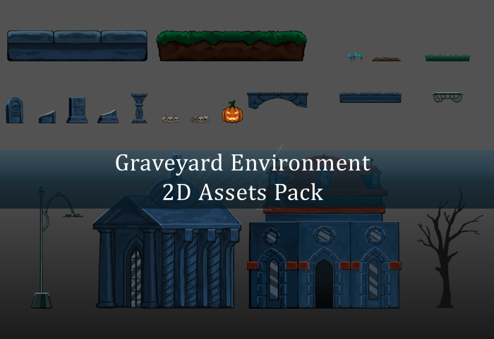 Handpainted Cemetery Level Environment Assets by Jullcepts