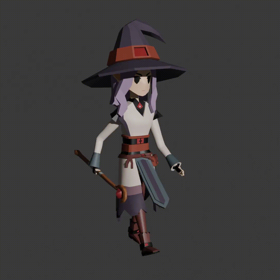 Low Poly Witch — 3D Character Model by lanpota