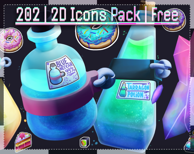 202 | 2D Icons Pack | Free by Feony Labs