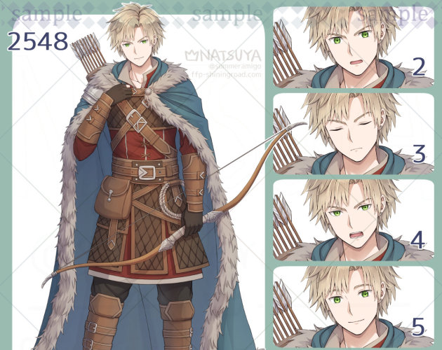 Anime Character Art Pack: 2548 - 6 Expressions | Image: Man, hunter ...
