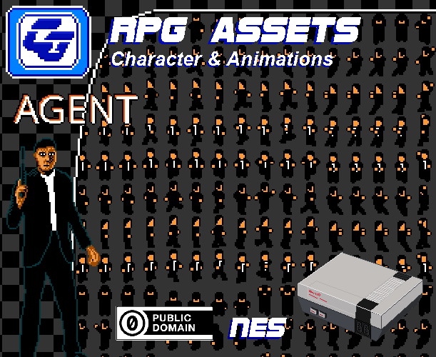 RPG Asset Character 'Agent' NES by chasersgaming