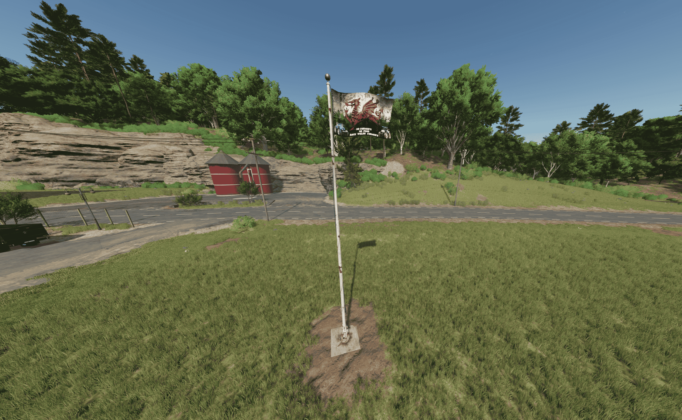 FS25 Welsh Flag pole by SlothSquadGaming