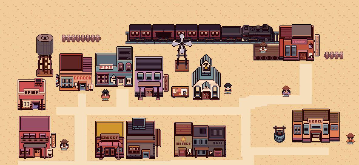 Western Style 16x16 Pixel Buildings by Lumi