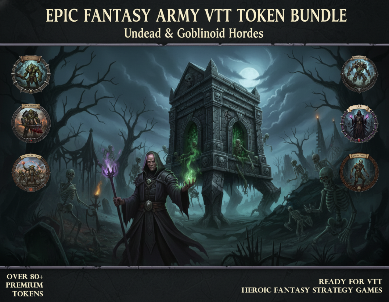 VTT Token Mega-Pack: Undead & Goblinoid Armies (Premium RPG Monster ...
