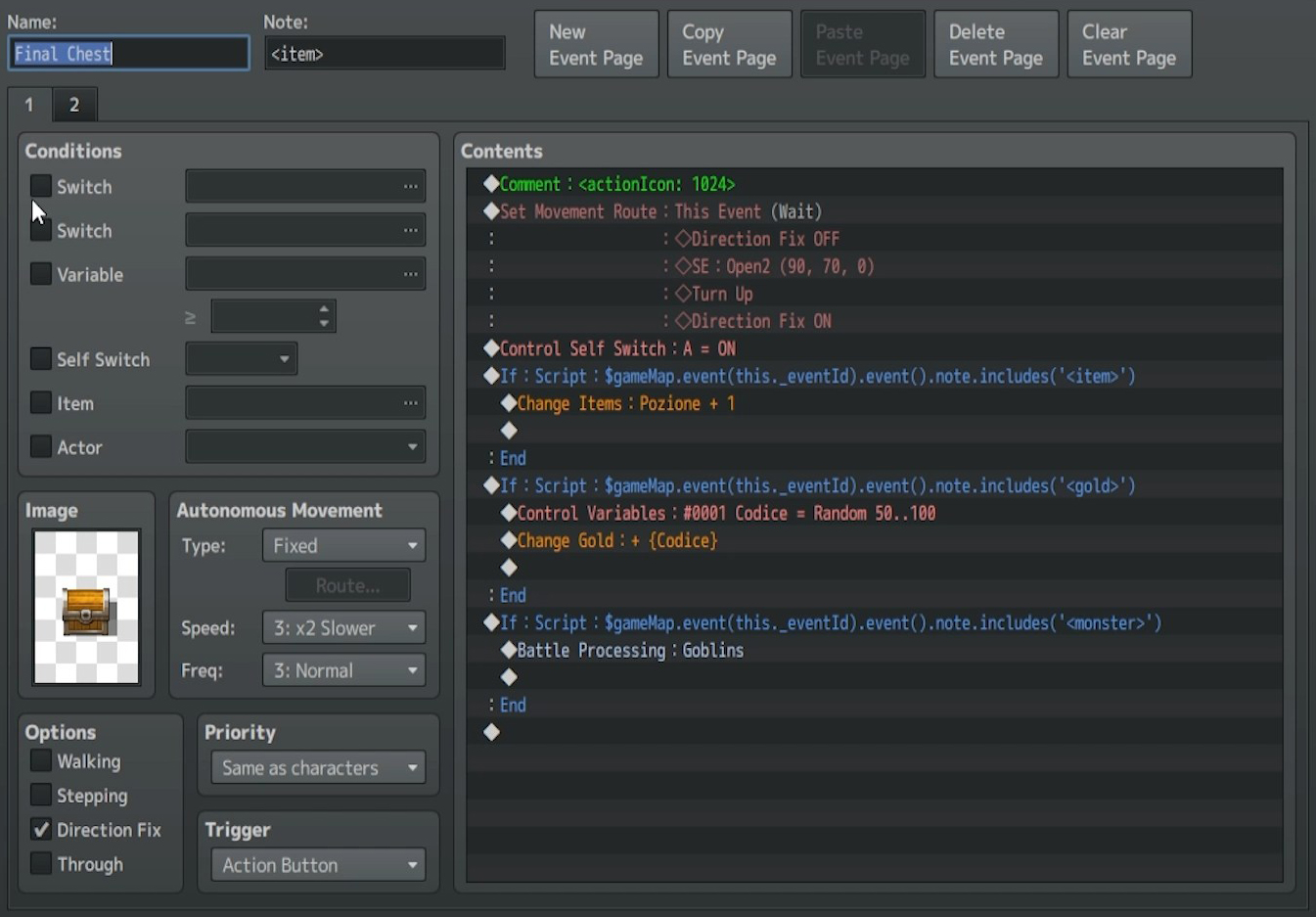 RPG Maker MV Tutorial: Event Notetag without a Plugin - itch.io