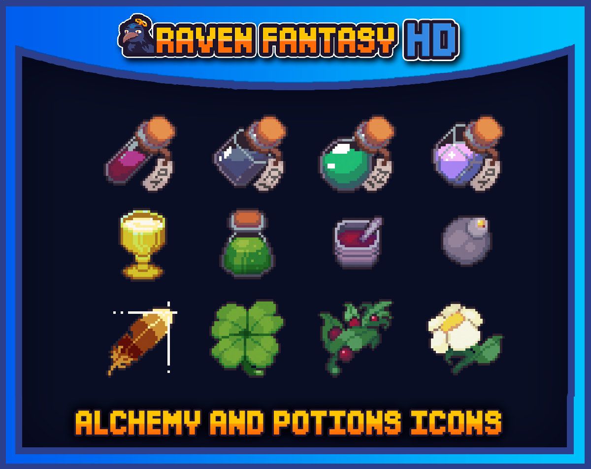 Raven Fantasy HD - RPG Icons, Pixel Art Icons, Textures and Sprites ...