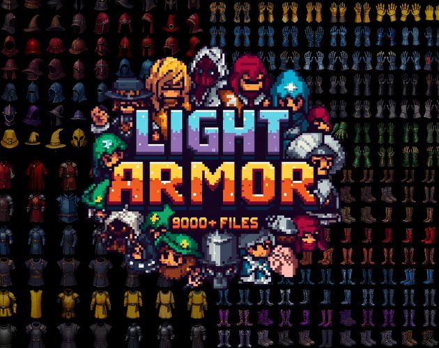 RPG Light Armor Pixel Art Pack – 9,000+ Leather, Robes & Cloth Gear by ...