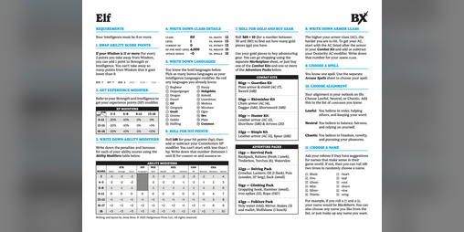 B/X Character Guides by Hedgemaze Press