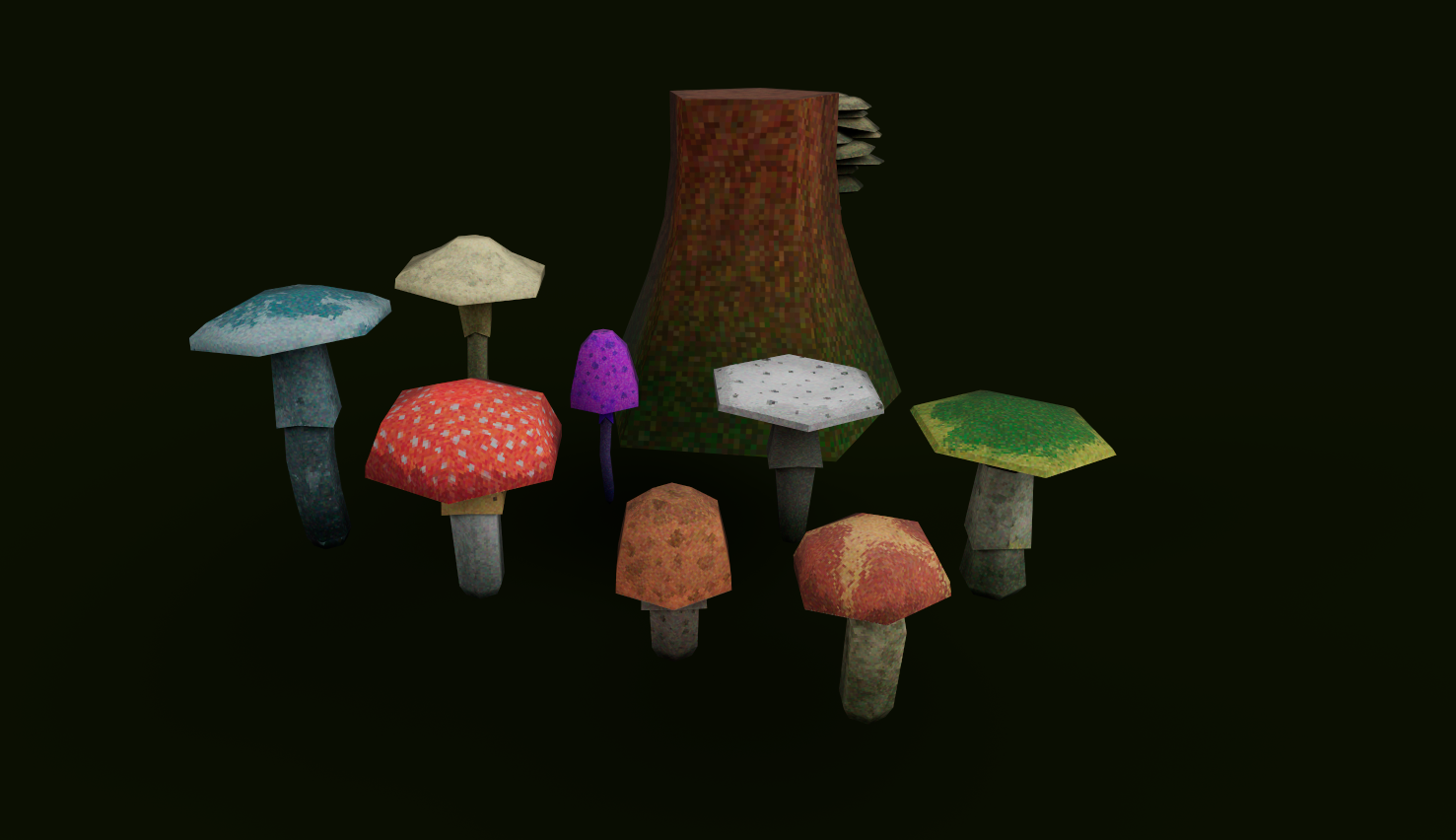 FREE PSX/PS1 Mushrooms - Asset Pack by Stay Retro